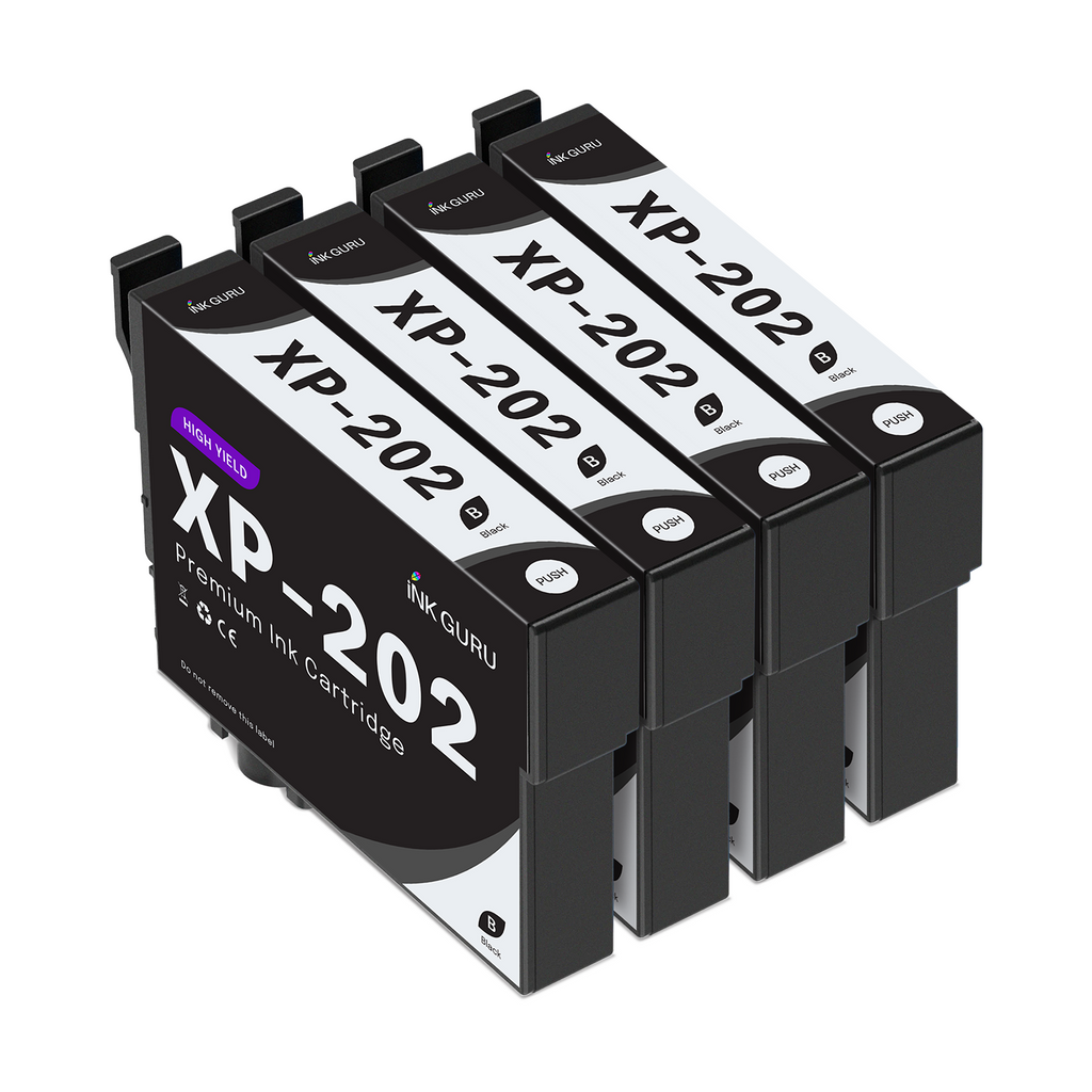 Epson XP-202 Ink - 4 Black Value Multipack. High Capacity 18XL Compati ...