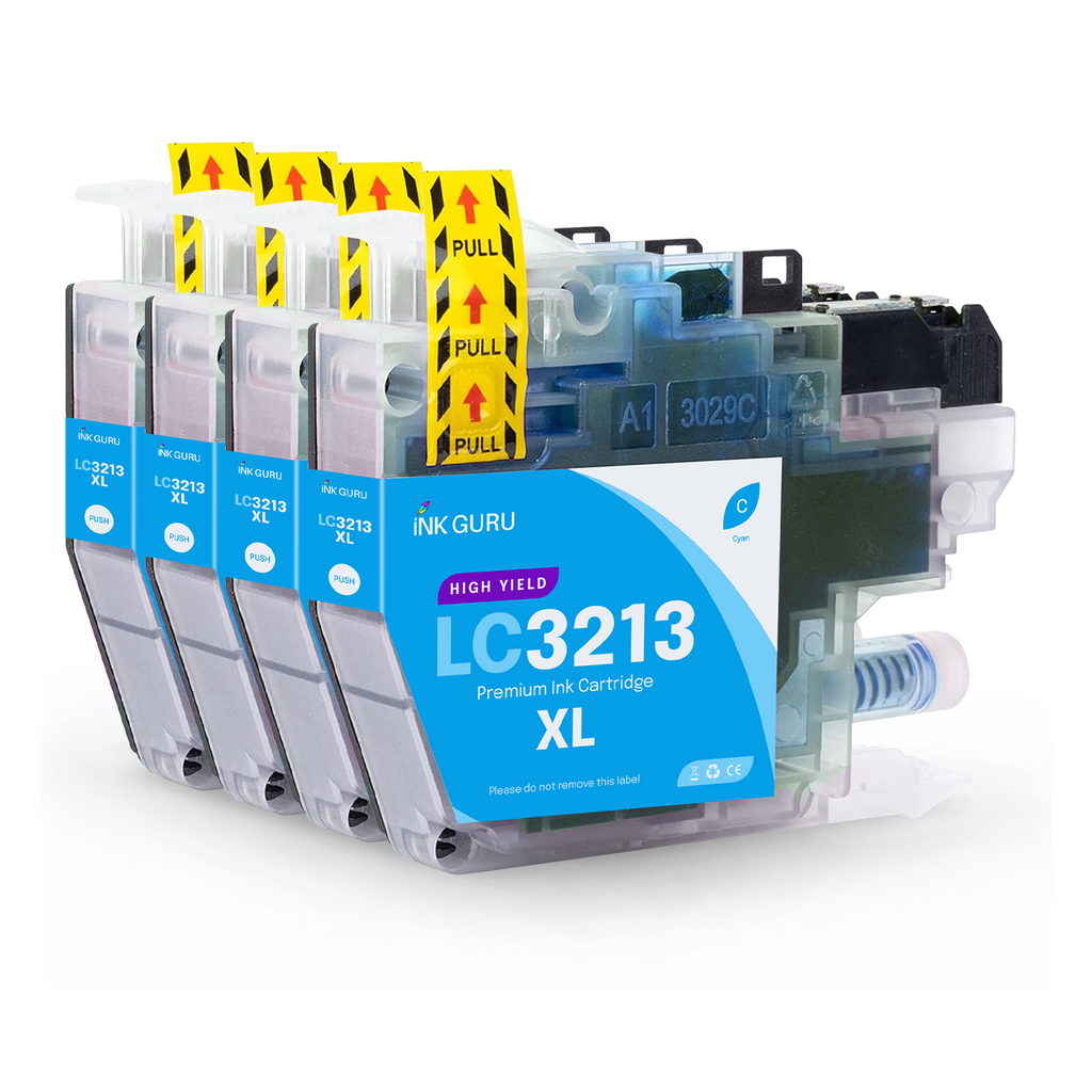 Compatible Brother 1 Set of 4 Cyan LC3211/LC3213 Ink Cartridges — Inkguru